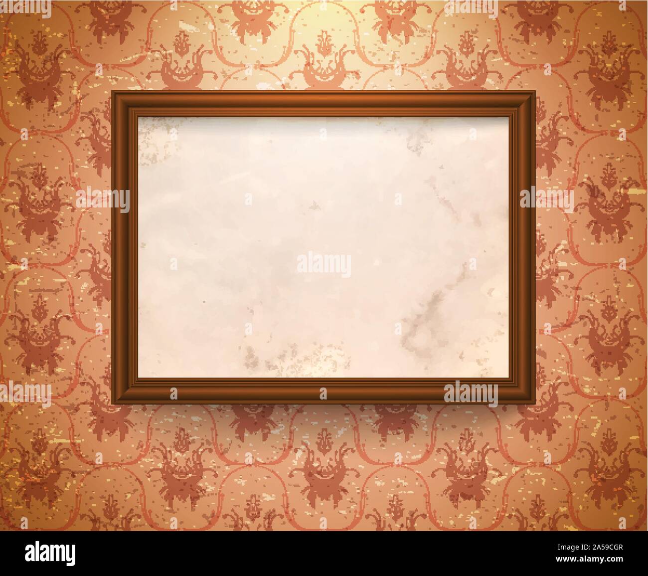 Aged frame on the wall Stock Vector Image & Art - Alamy