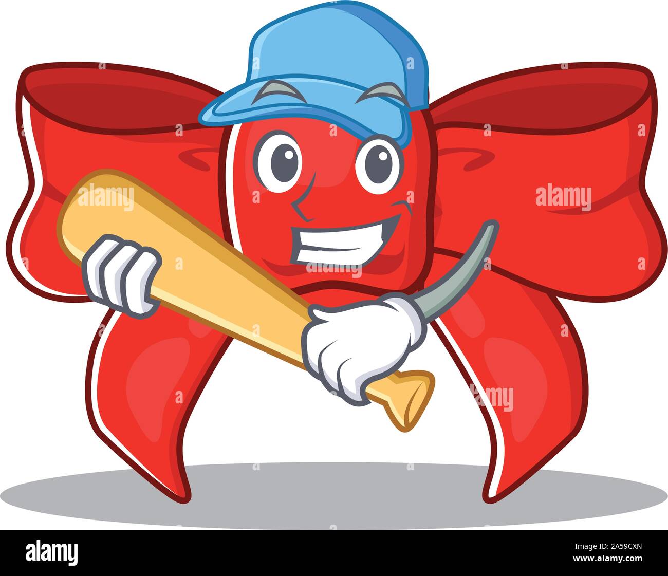 Playing baseball red ribbon bow on the cartoon Stock Vector Image & Art ...