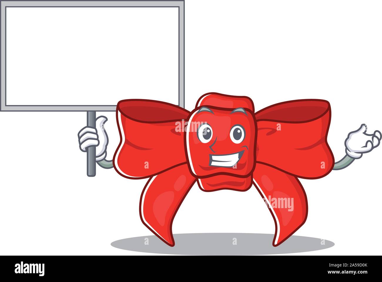 Bring board red ribbon bow on the cartoon Stock Vector Image & Art - Alamy