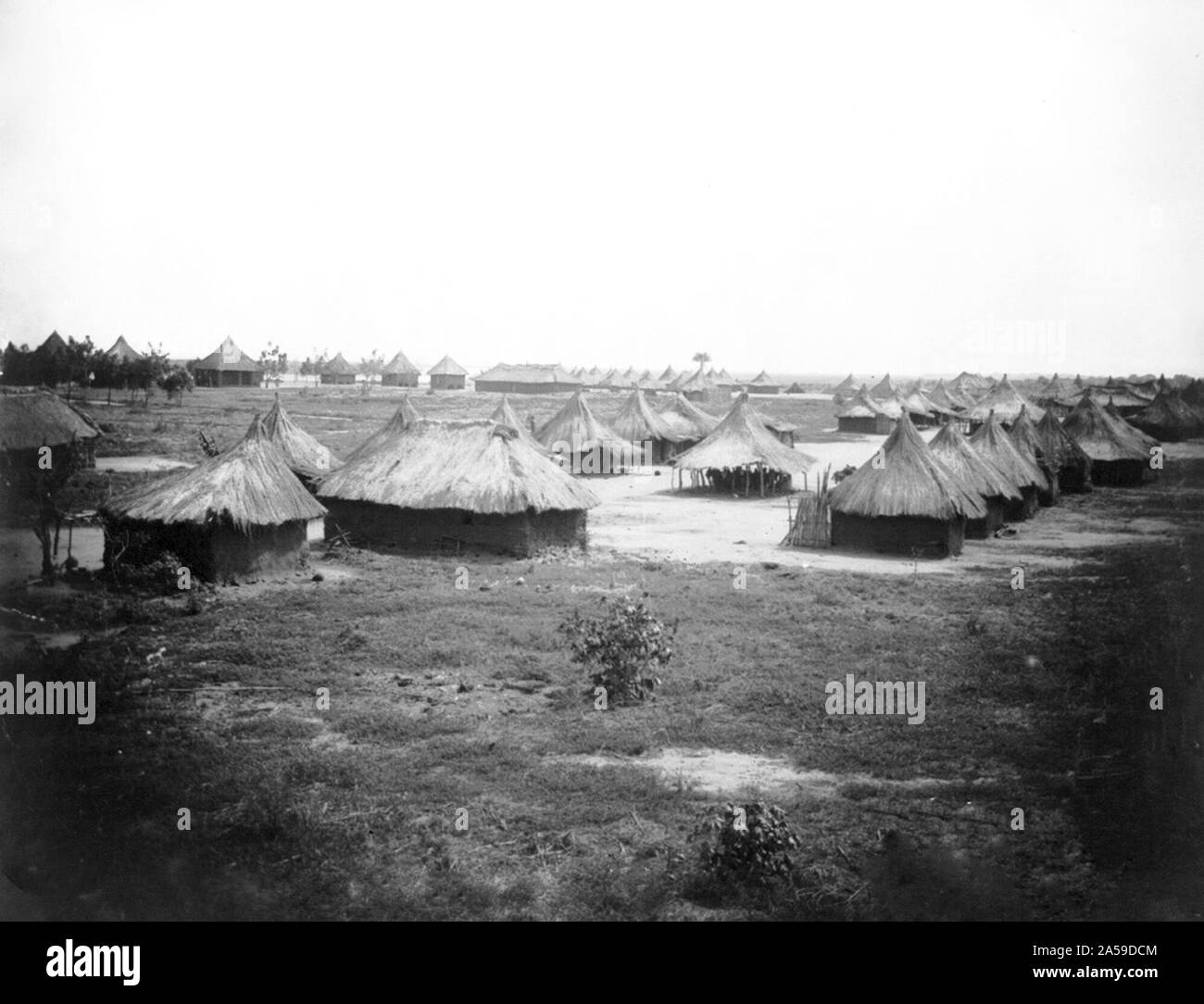 Native huts made of mud with thatched roofs at Lado, Anglo-Egyptian ...