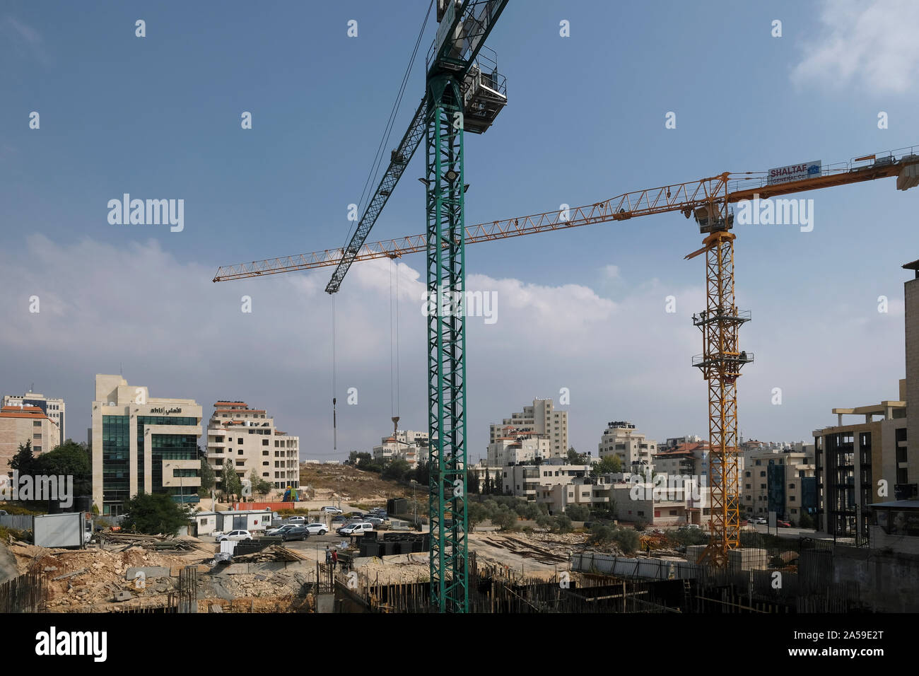 Construction site in the center of Ramallah a Palestinian city in the ...