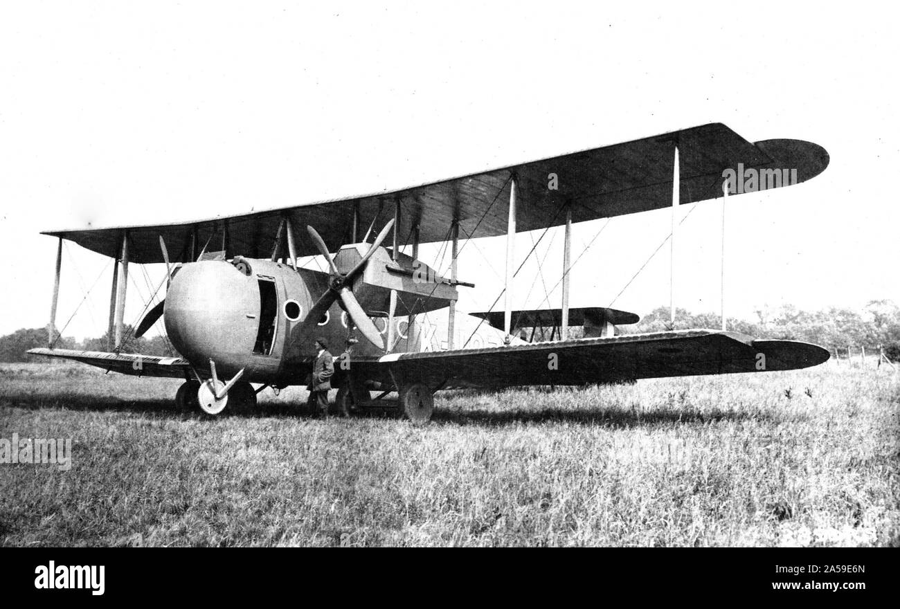 1921 - Types of airplane. Vickers "VIMY" Two-engined bombing aeroplane ...
