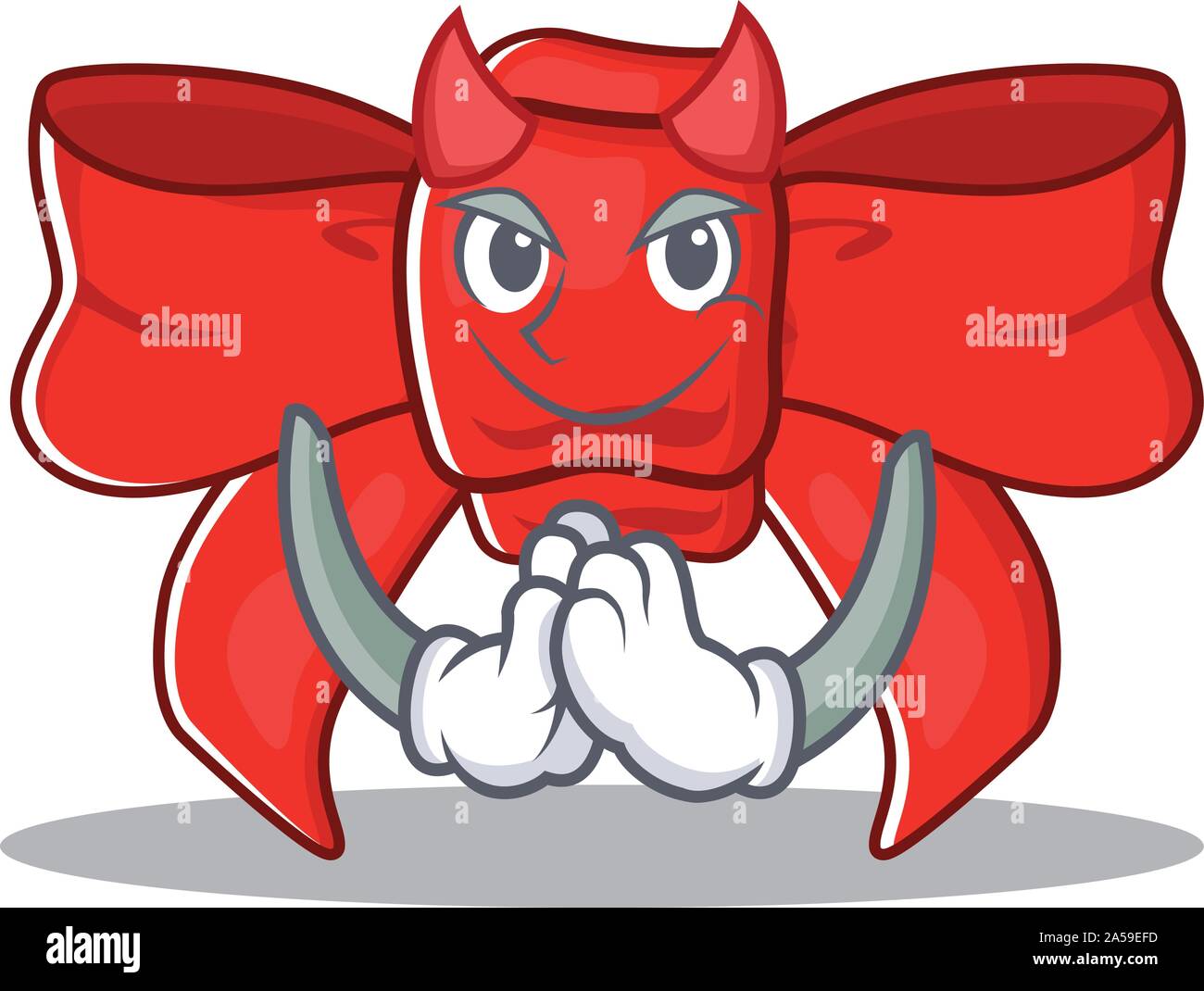 Devil red ribbon bow the mascot shape Stock Vector Image & Art - Alamy