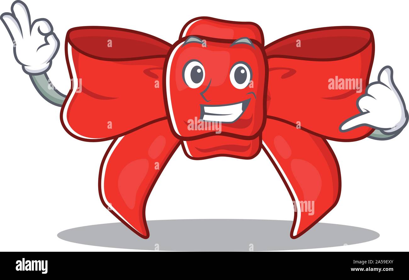 Call me red ribbon bow with the cartoon Stock Vector Image & Art - Alamy