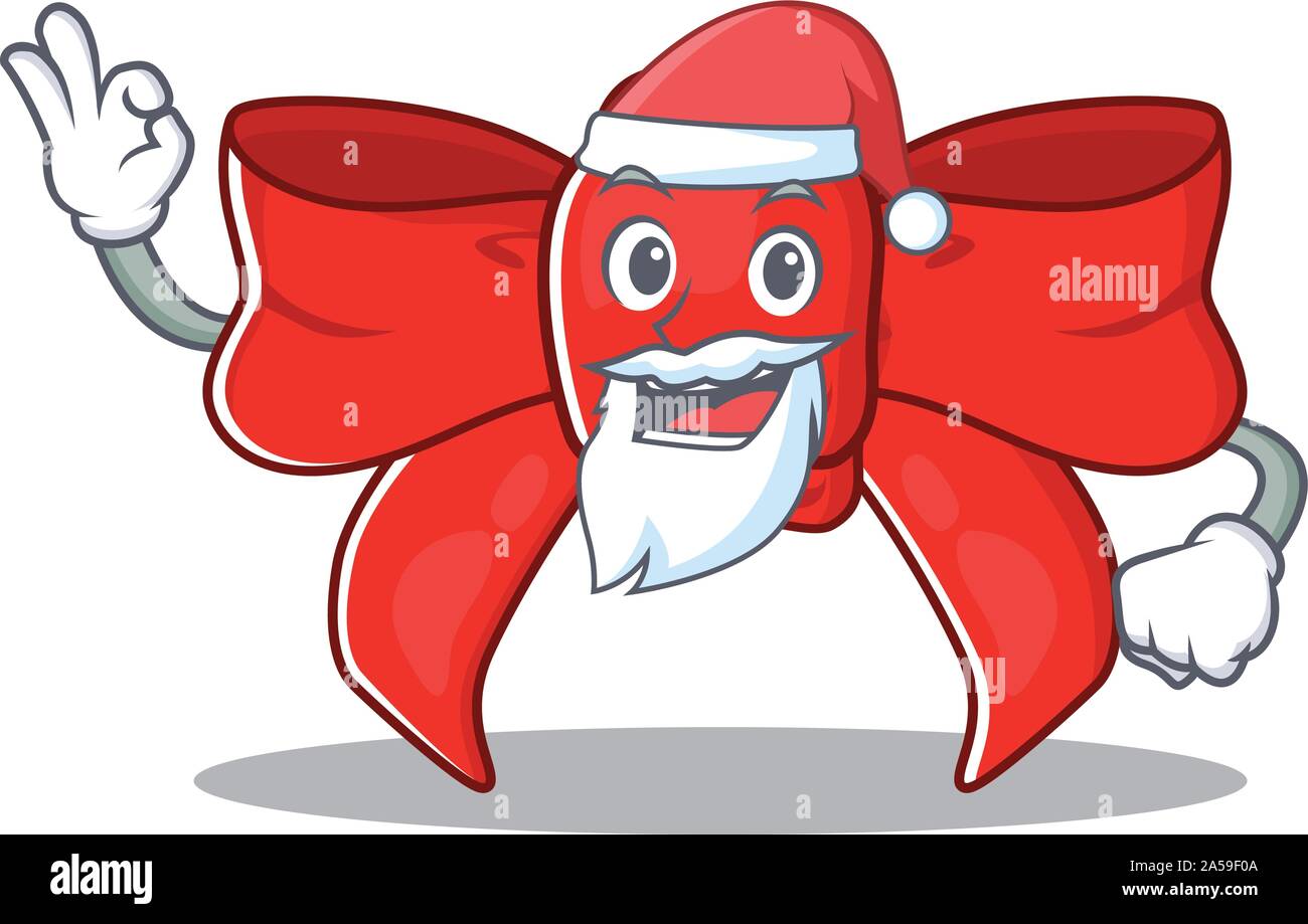 Santa red ribbon bow with the cartoon Stock Vector Image & Art - Alamy