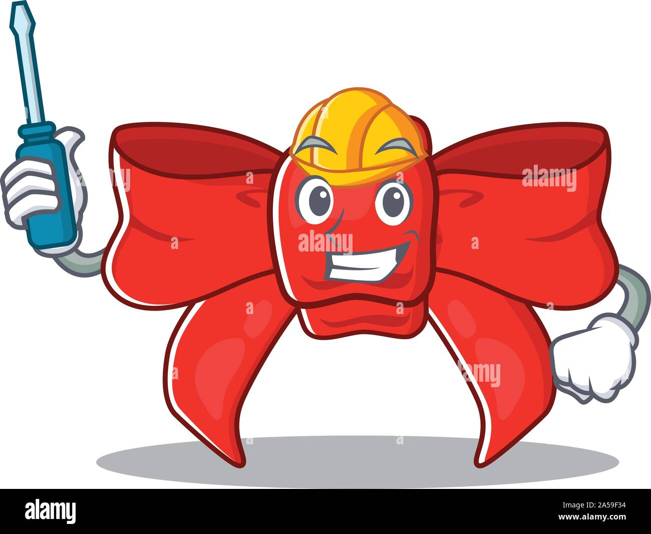 Automotive red ribbon bow with the cartoon Stock Vector Image & Art - Alamy