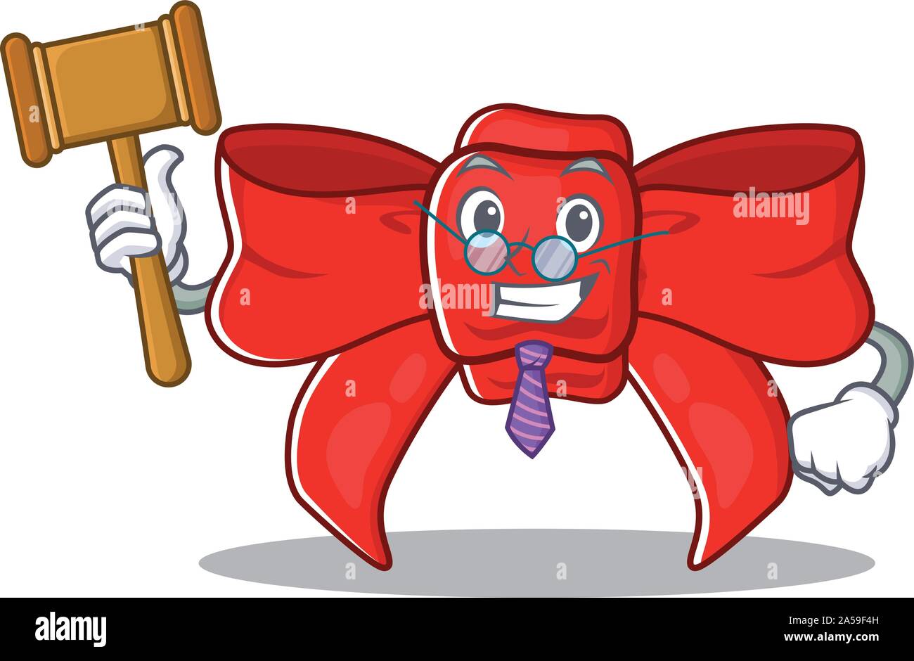 Judge red ribbon bow with the cartoon Stock Vector Image & Art - Alamy