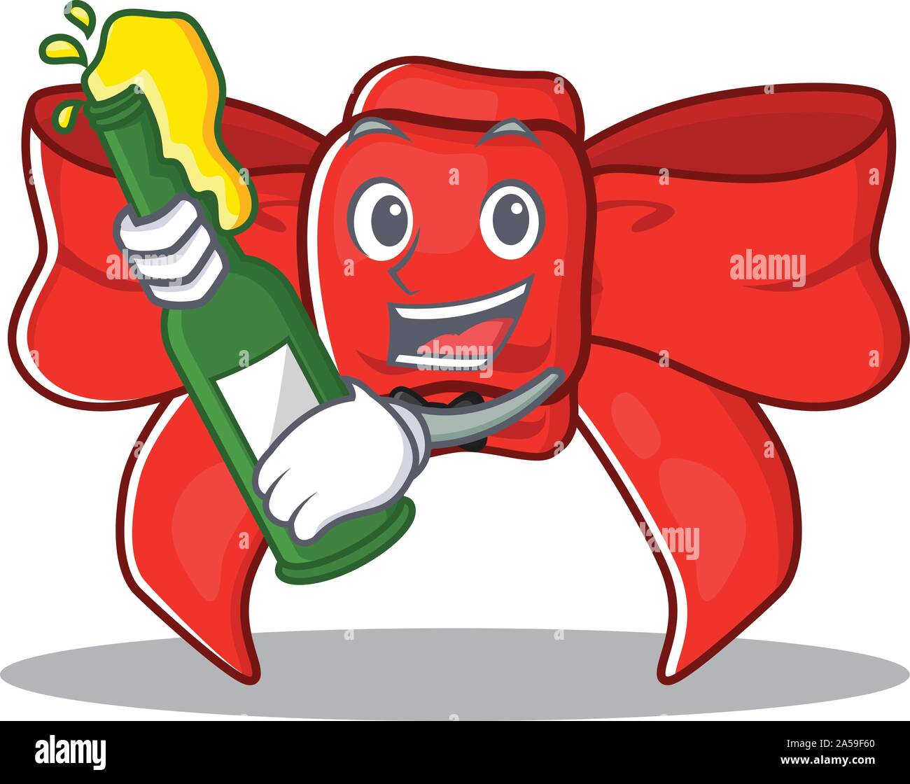 With beer red ribbon bow with the cartoon Stock Vector Image & Art - Alamy