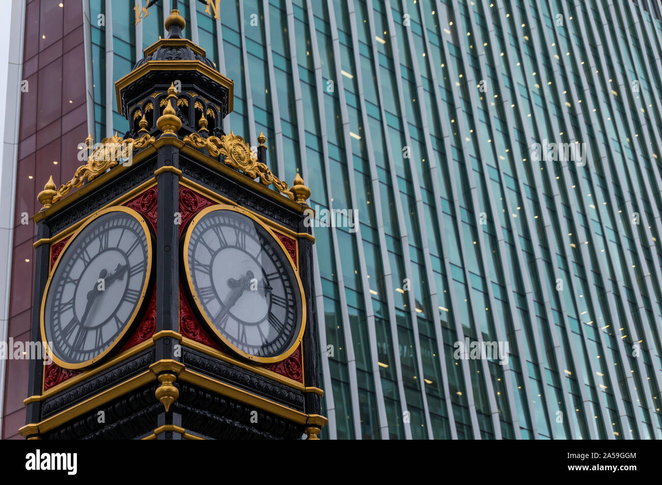 Little Ben Clock Tower in London near Victoria Station, with skyline in ...