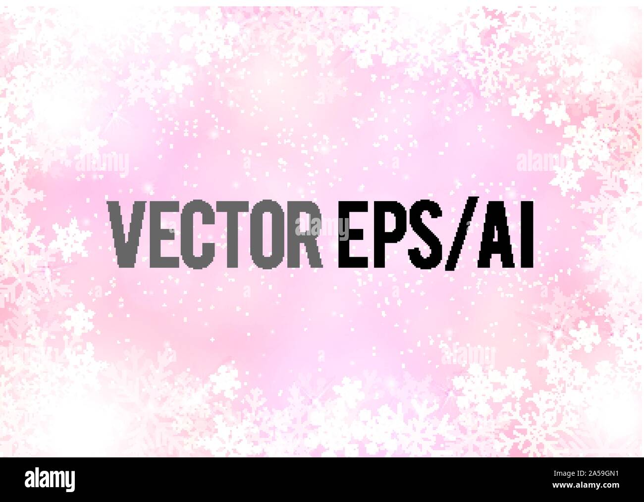 The gradient mixed pink winter paper background with snowflake border ...