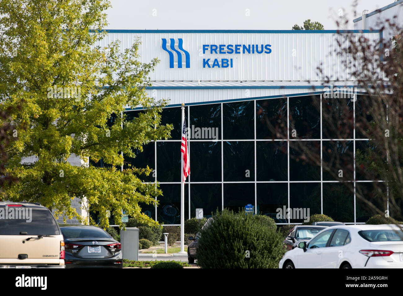 A logo sign outside of a facility occupied by Fresenius Kabi in Wilson ...