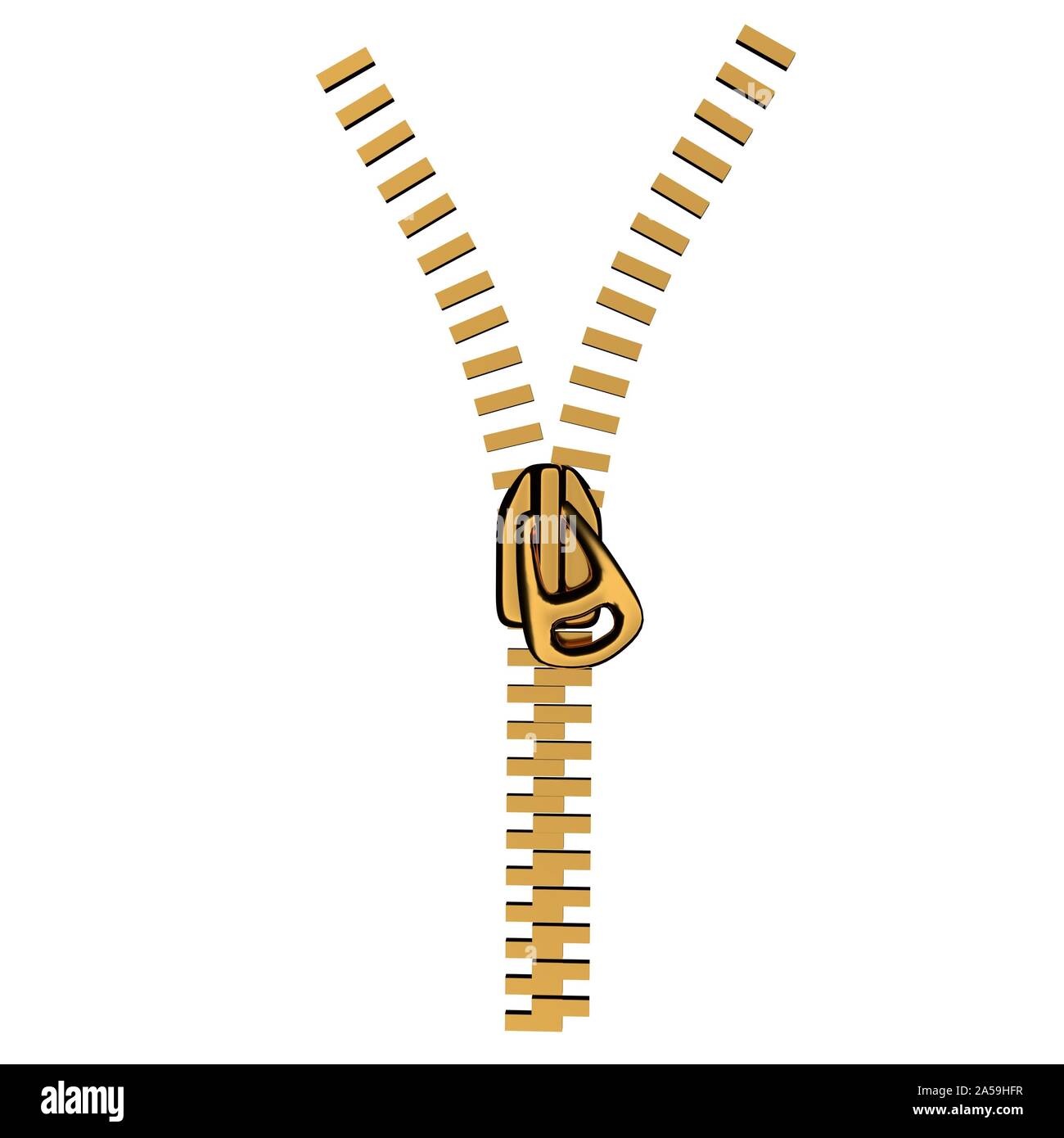 Metal close fashion zip split unzip 3d hi-res stock photography and ...