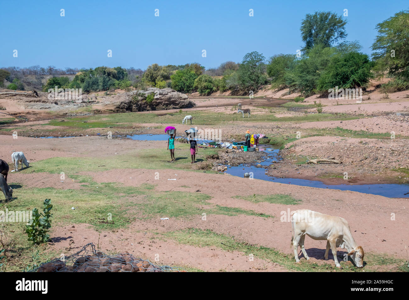 Nthakeni, South Africa - unidentified black African village women do ...