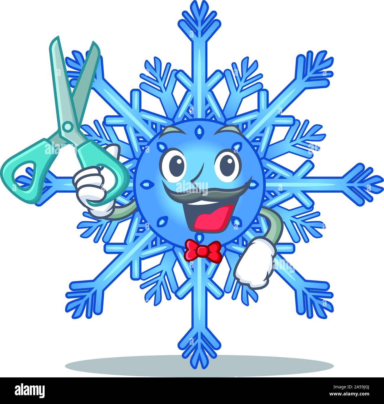 Barber snowflake cartoon with the character shape Stock Vector Image ...