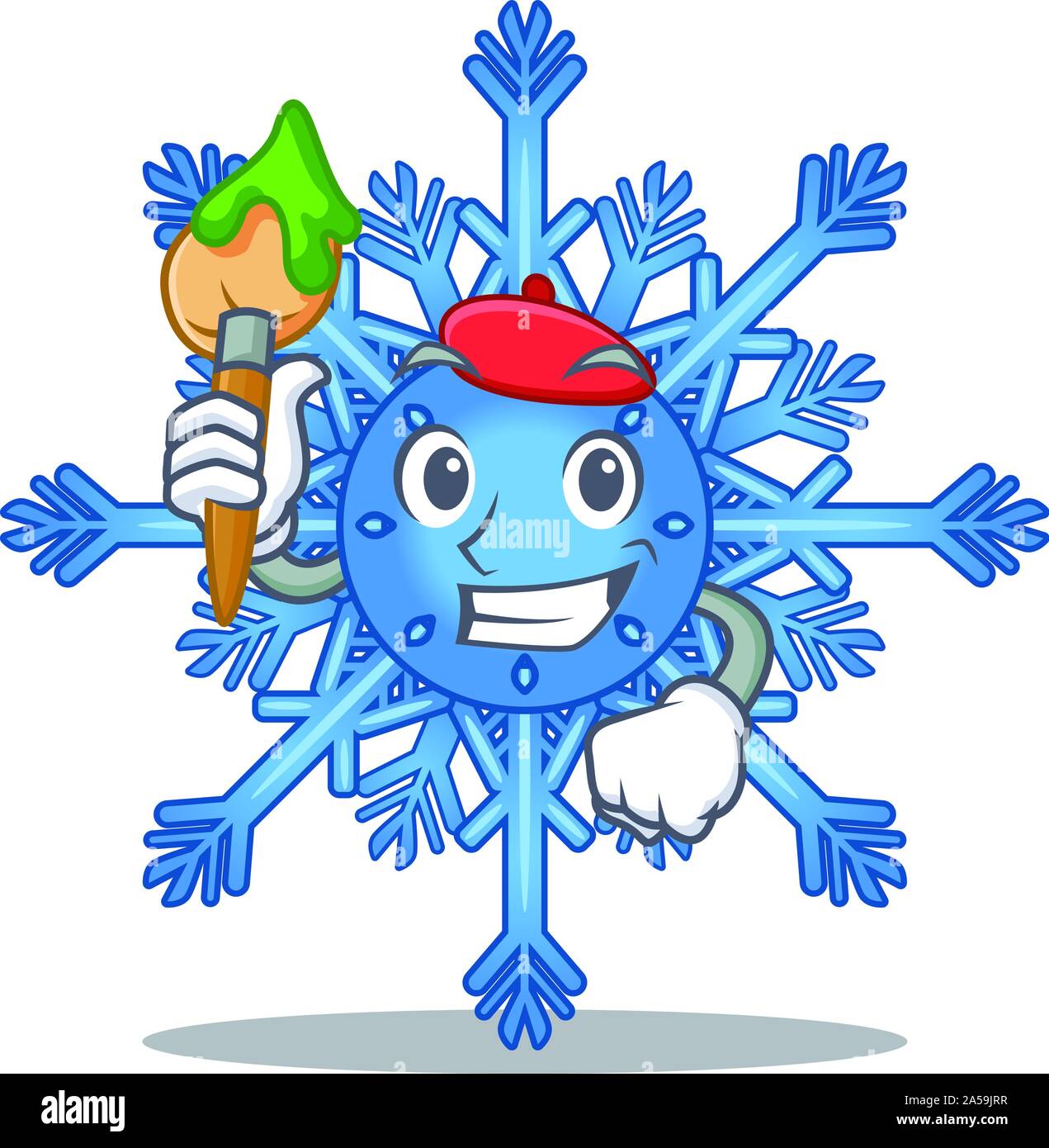 Artist snowflake cartoon with the character shape Stock Vector Image ...
