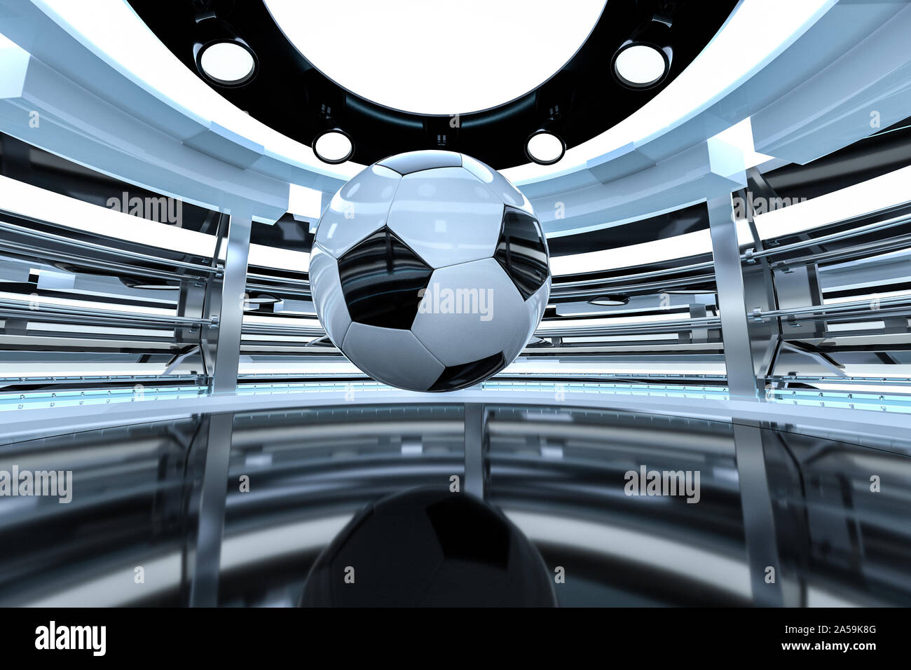 Football and indoor arena scenes, 3d rendering. Computer digital ...