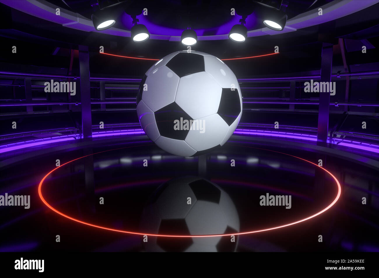 Football and indoor arena scenes, 3d rendering. Computer digital ...