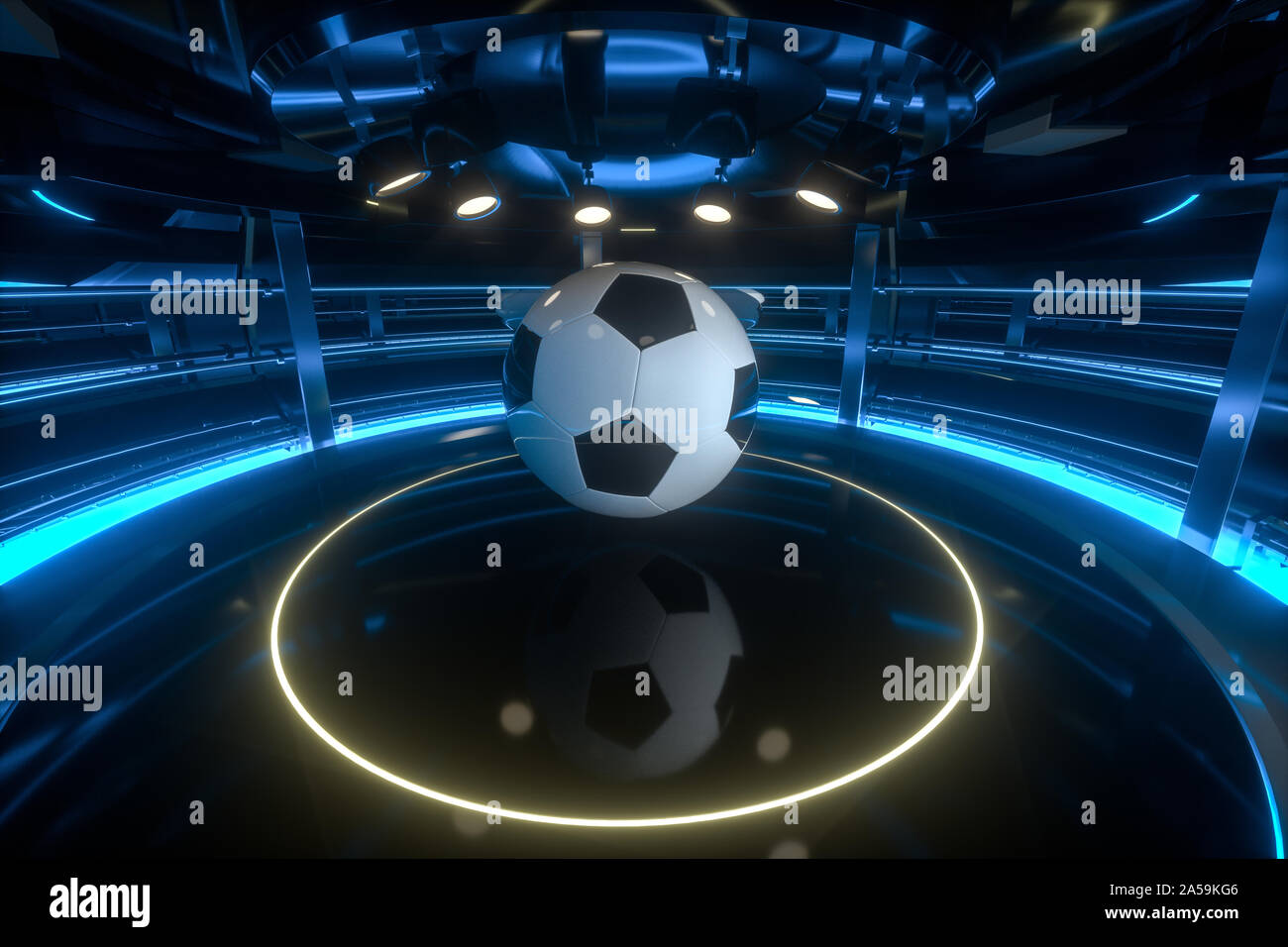 Football and indoor arena scenes, 3d rendering. Computer digital ...