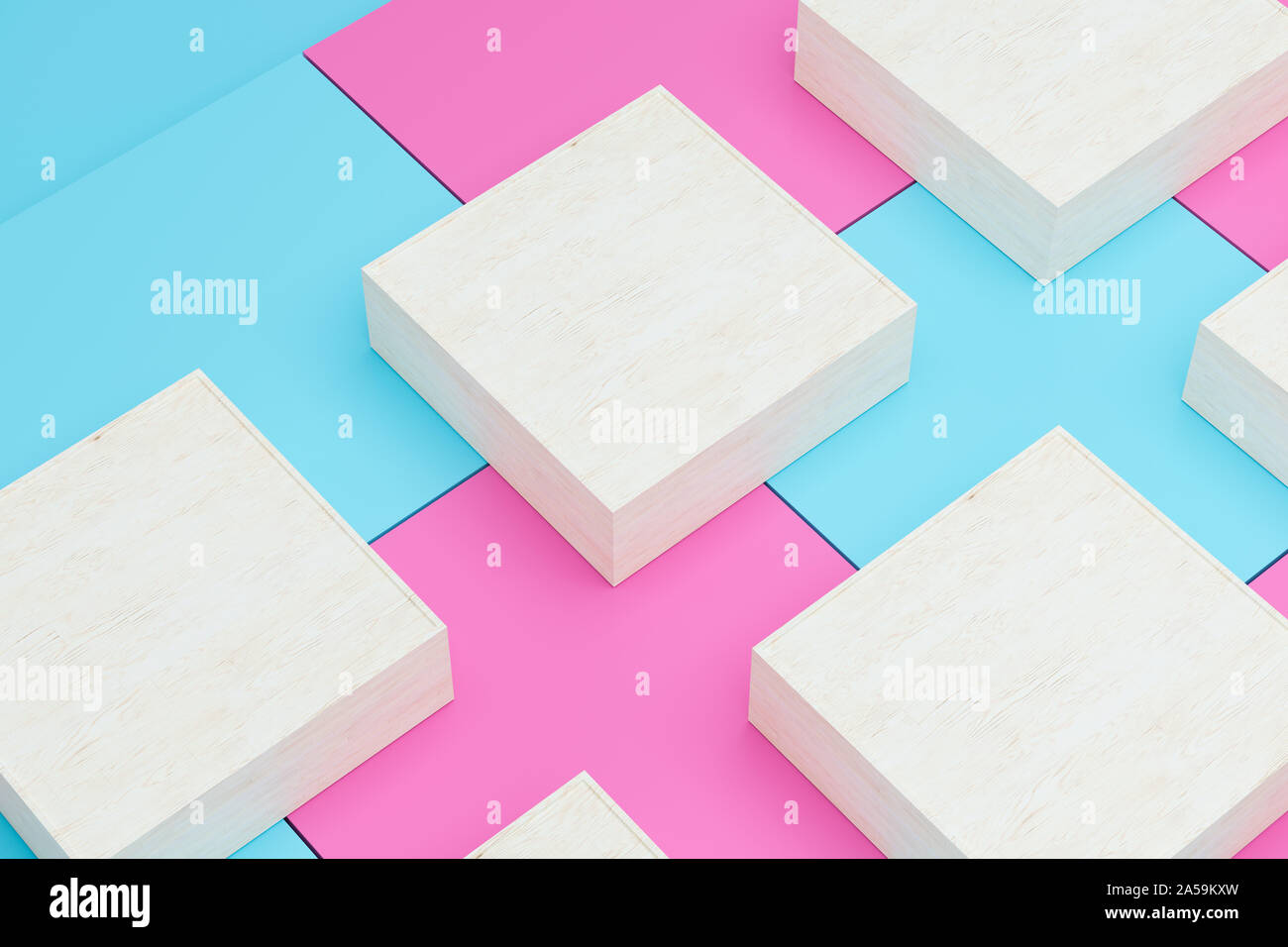 Square platform with solid color background, 3d rendering. Computer ...