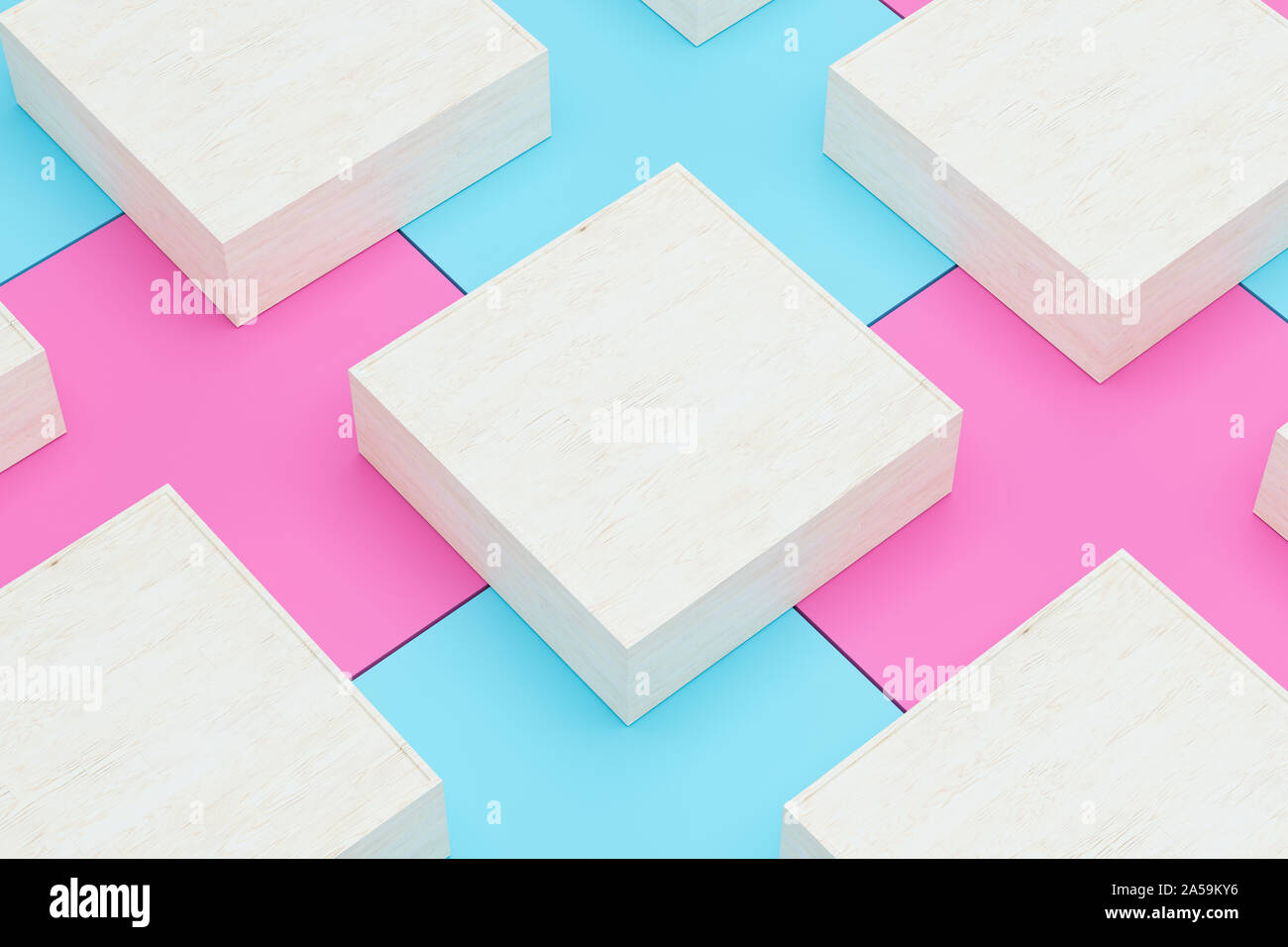 Square platform with solid color background, 3d rendering. Computer ...