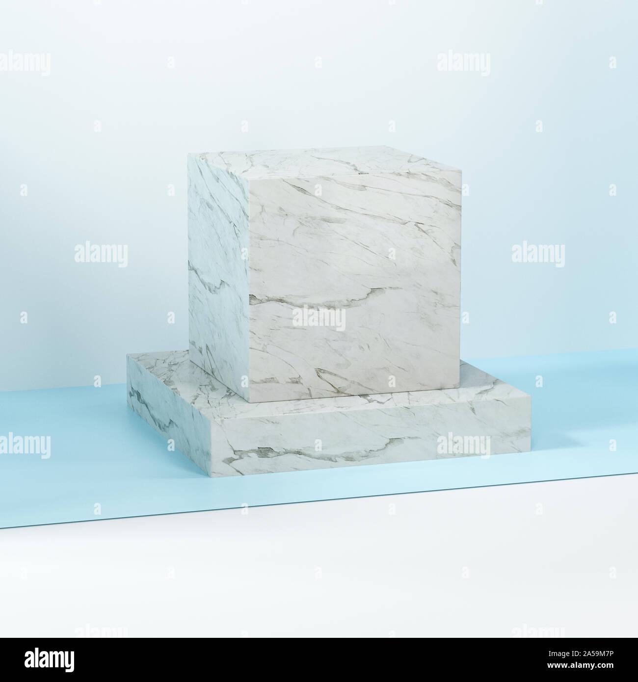 Square platform with solid color background, 3d rendering. Computer ...