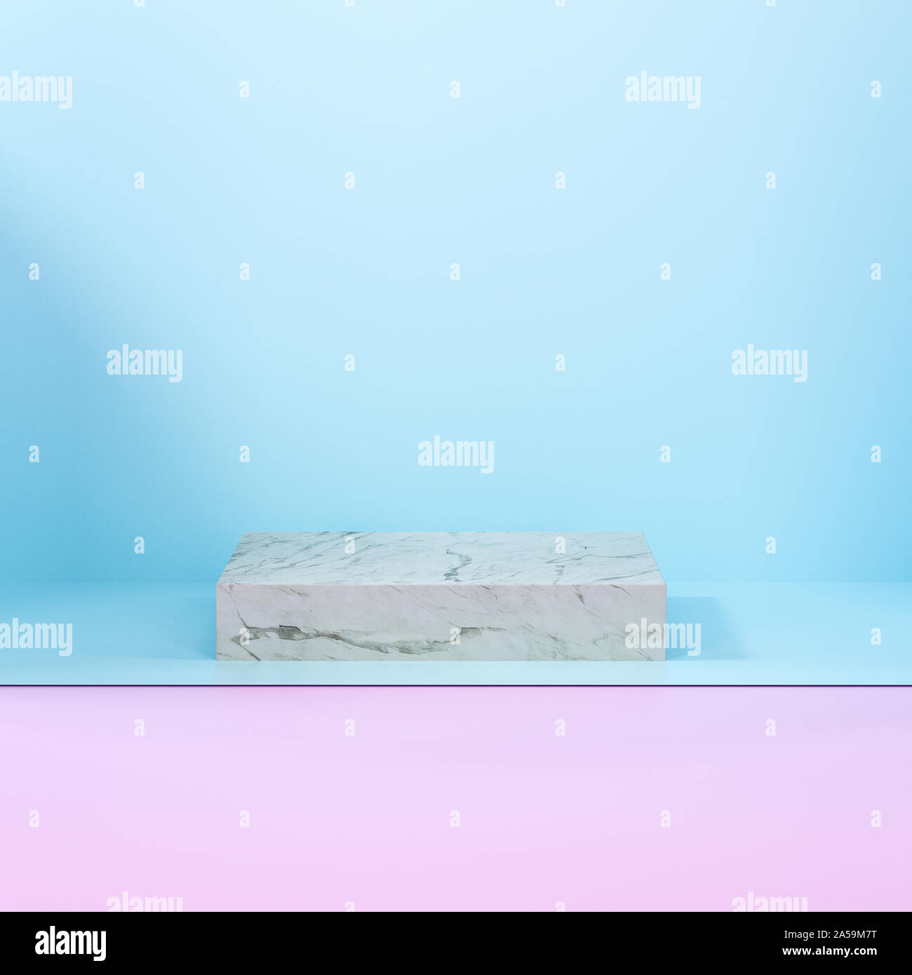 Square platform with solid color background, 3d rendering. Computer ...