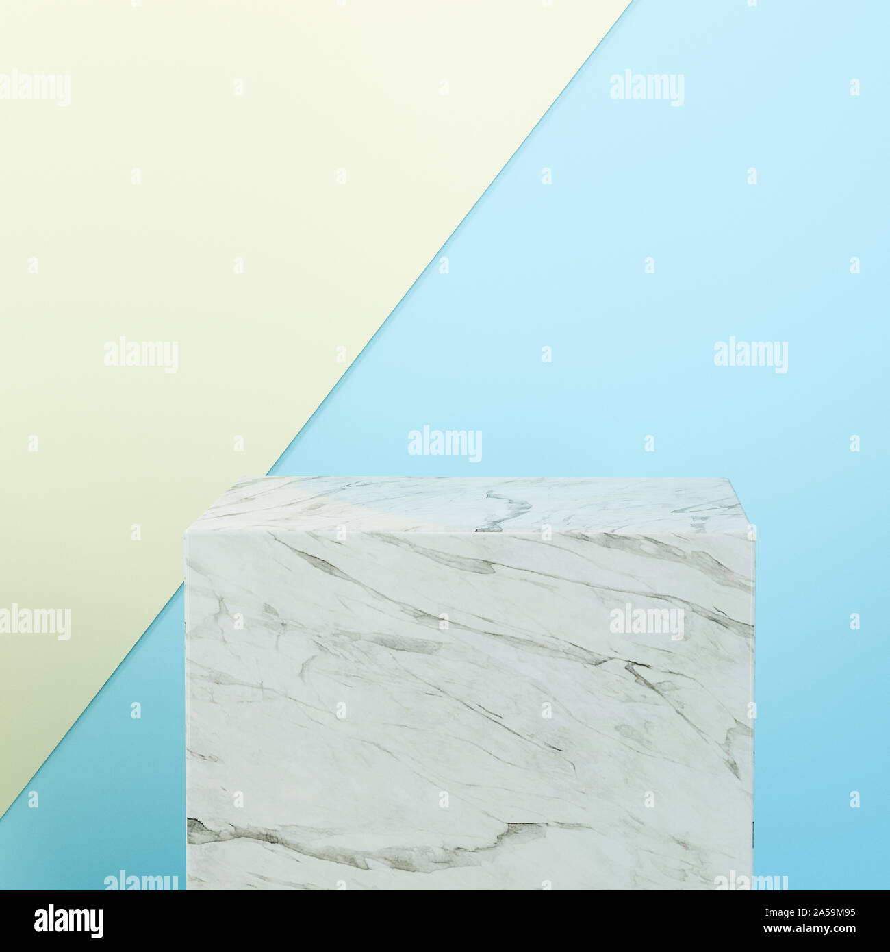 Square platform with solid color background, 3d rendering. Computer ...