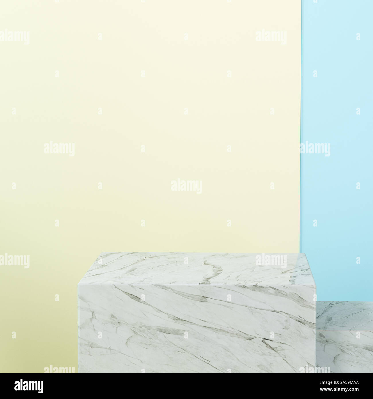 Square platform with solid color background, 3d rendering. Computer ...