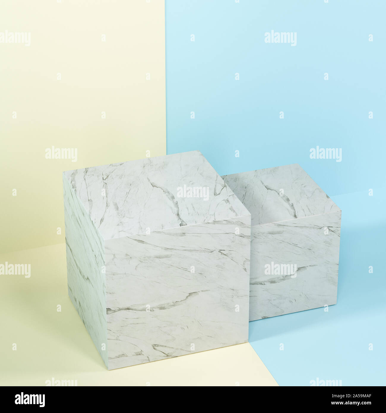 Square platform with solid color background, 3d rendering. Computer ...