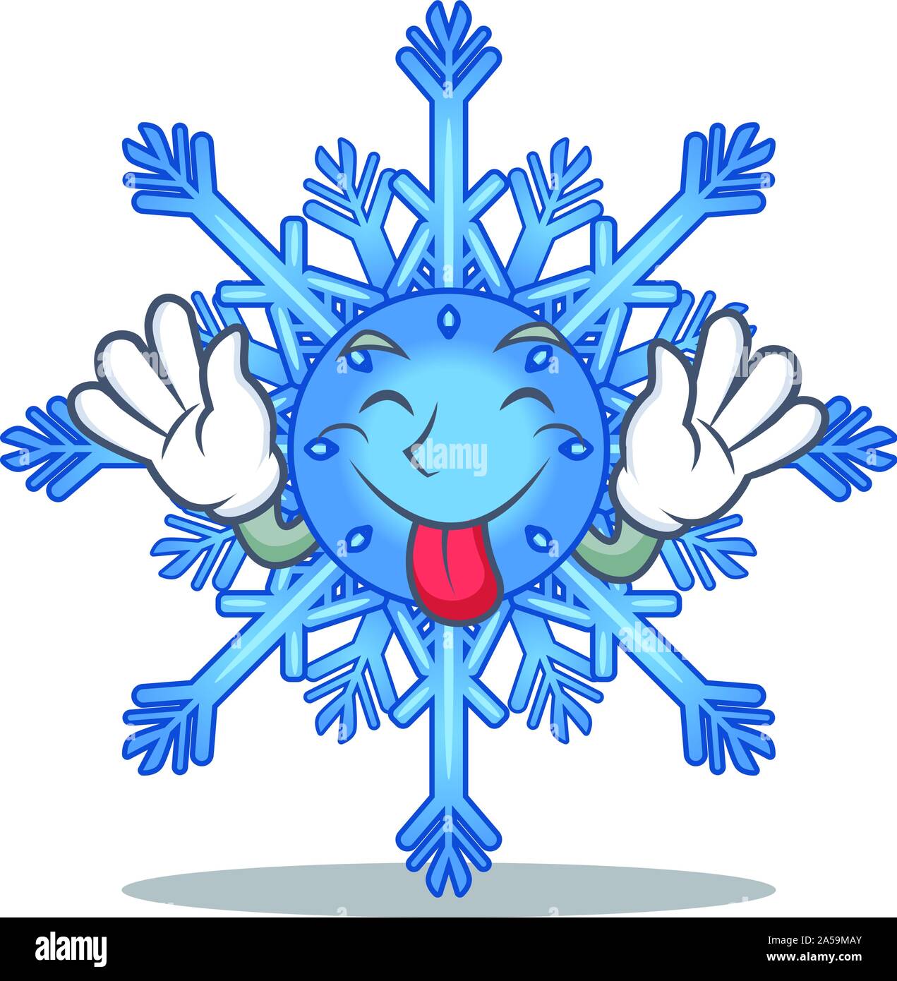 Tongue out cute cartoon shape from snowflake toy Stock Vector Image ...