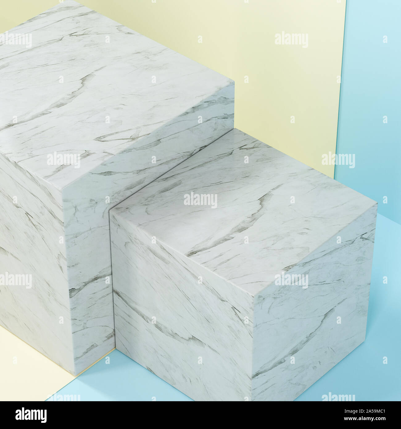 Square platform with solid color background, 3d rendering. Computer ...