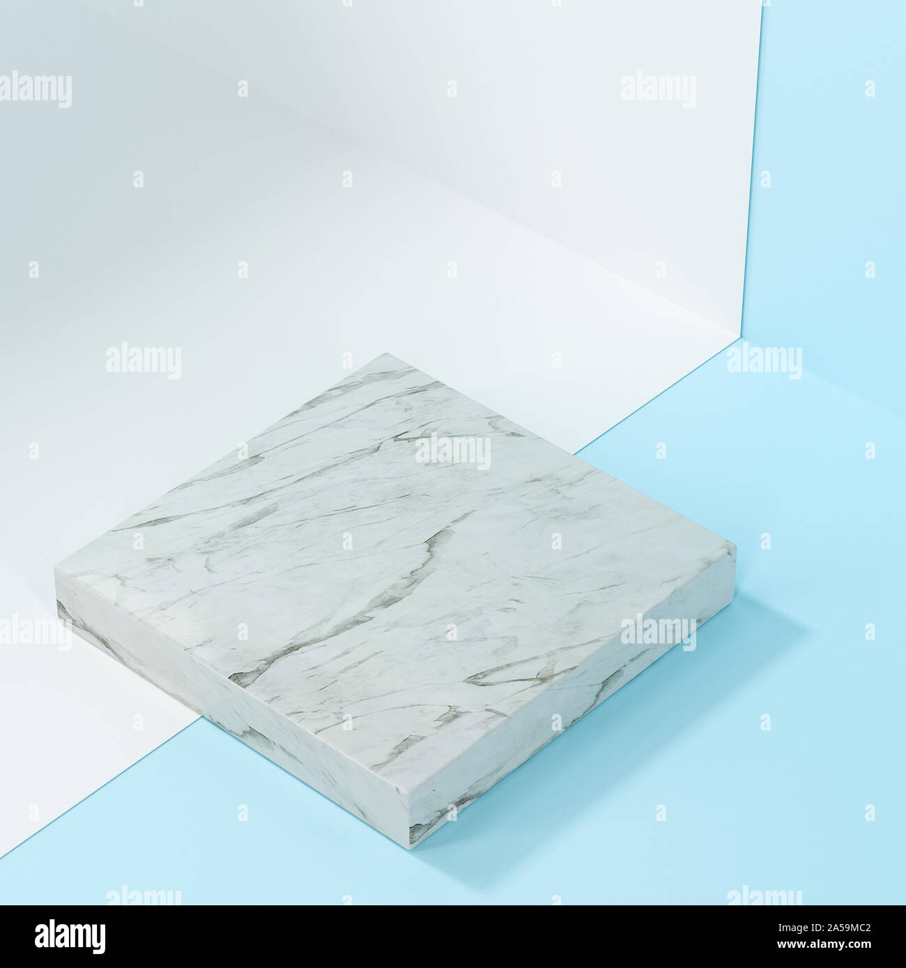 Square platform with solid color background, 3d rendering. Computer ...