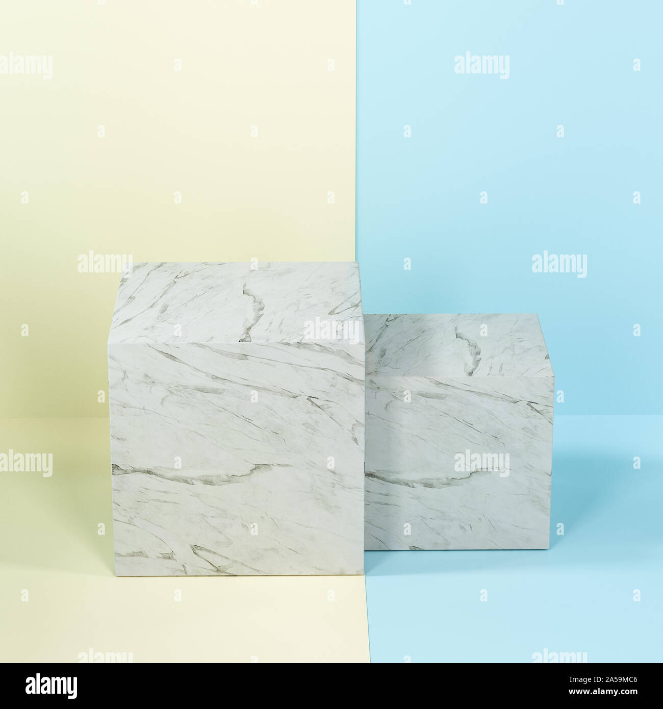 Square platform with solid color background, 3d rendering. Computer ...