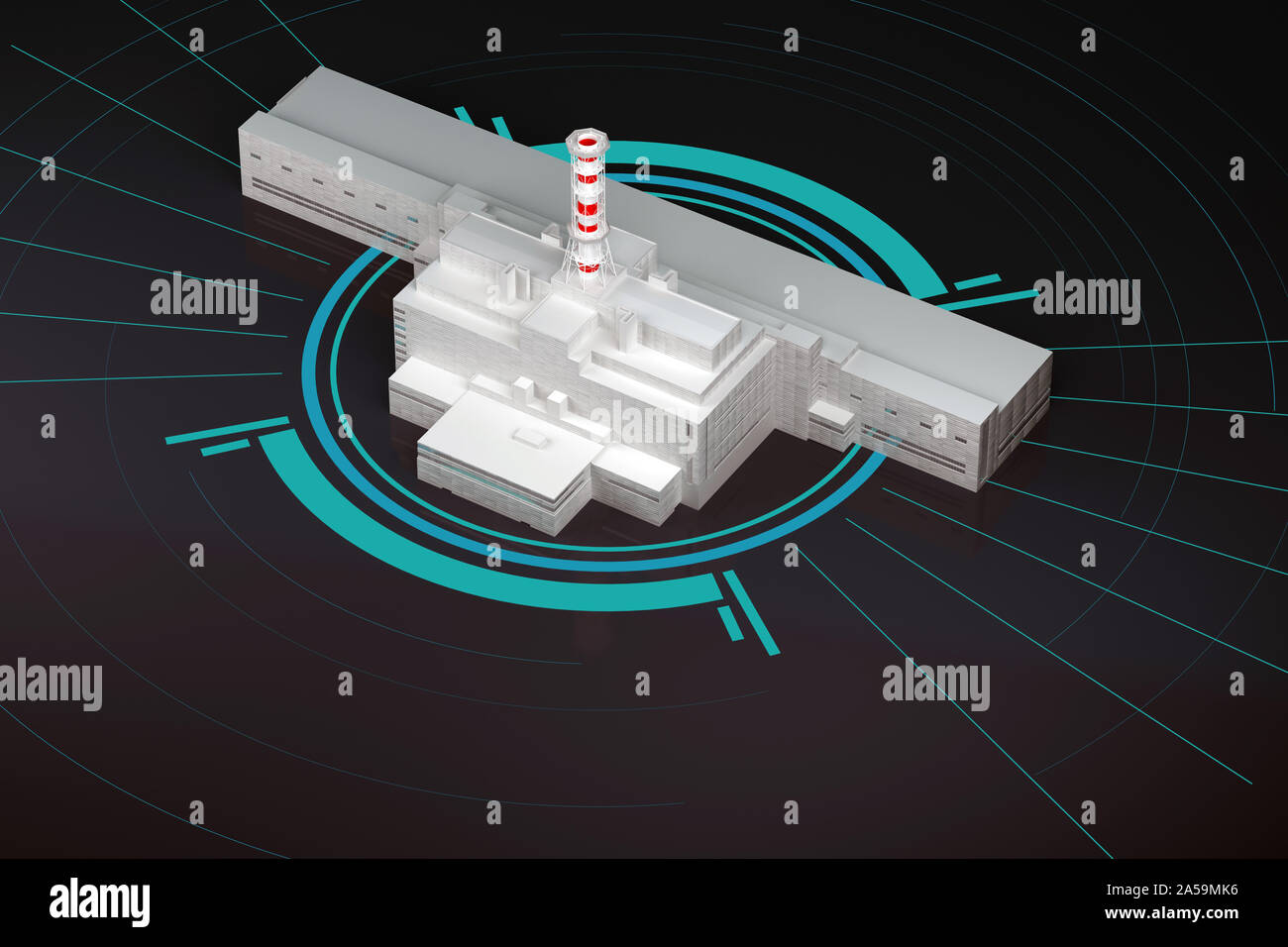 whole building of Chernobyl reactor. 3d rendering Stock Photo - Alamy