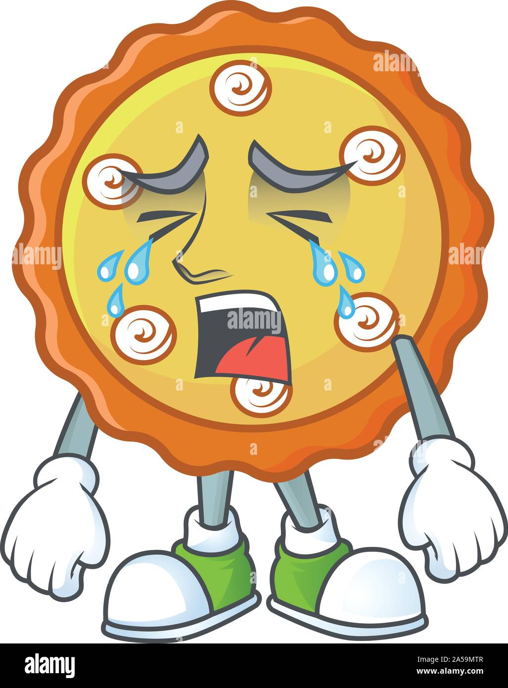Crying cake apple pie cartoon character shape Stock Vector Image & Art ...
