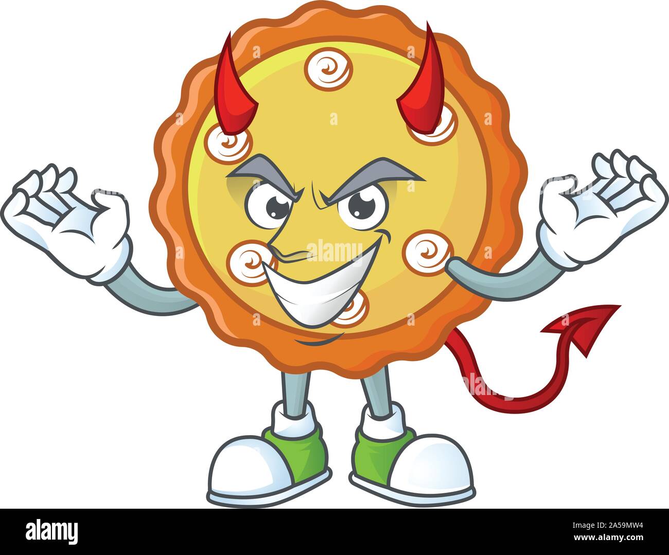 Devil cake apple pie cartoon character shape Stock Vector Image & Art ...
