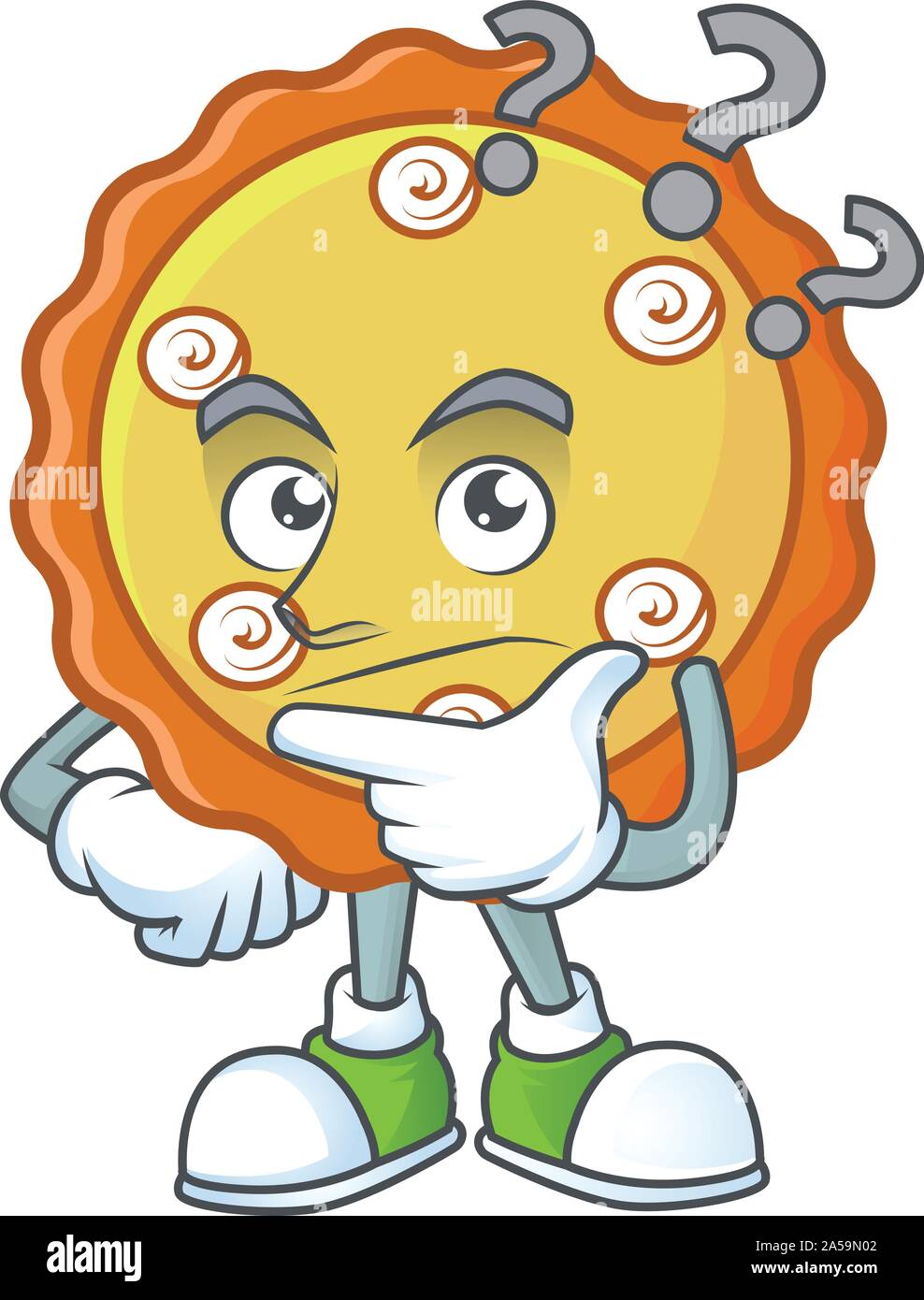 Thinking cake apple pie cartoon character shape Stock Vector Image ...