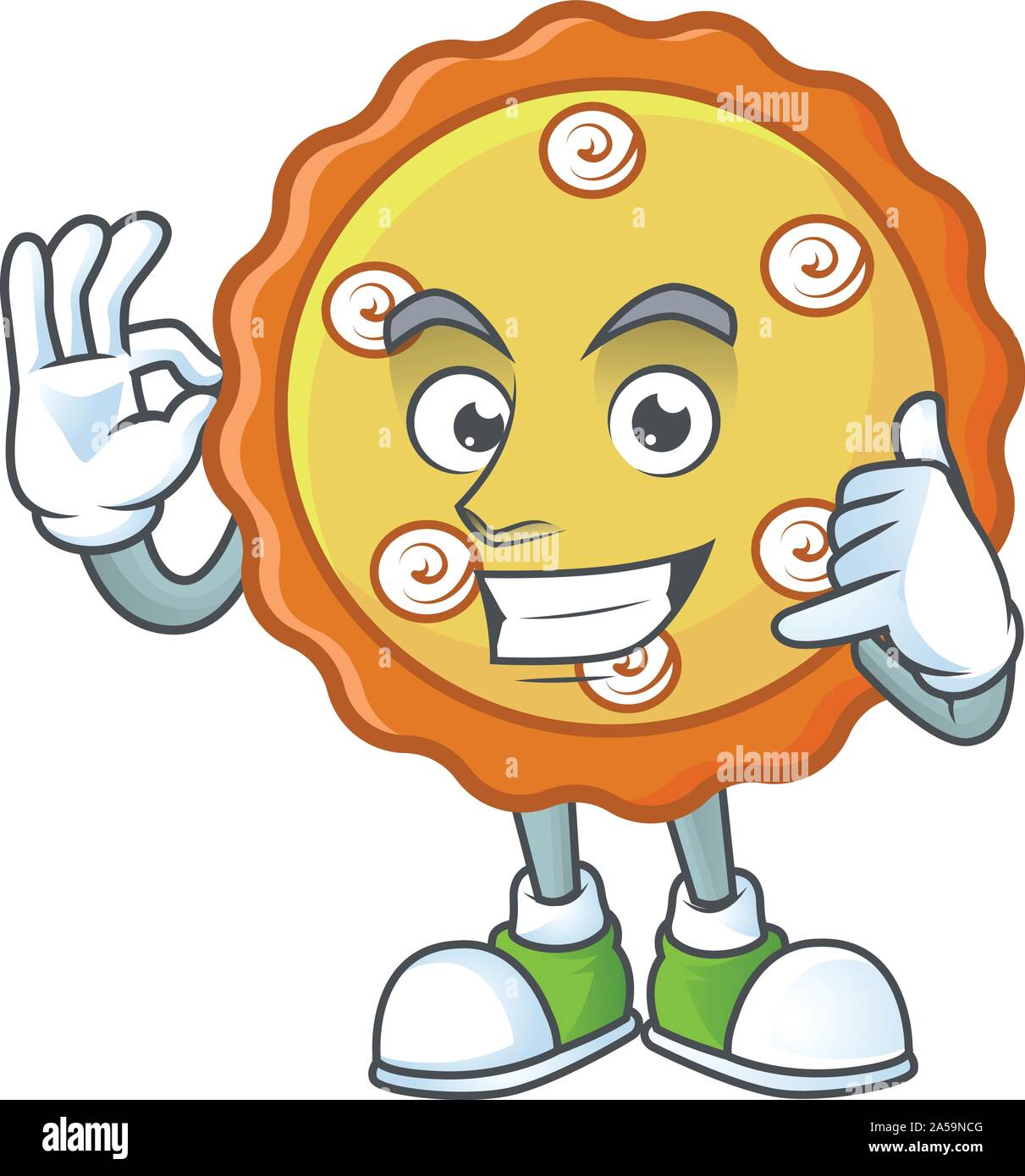 Call me apple pie cartoon character with mascot Stock Vector Image ...
