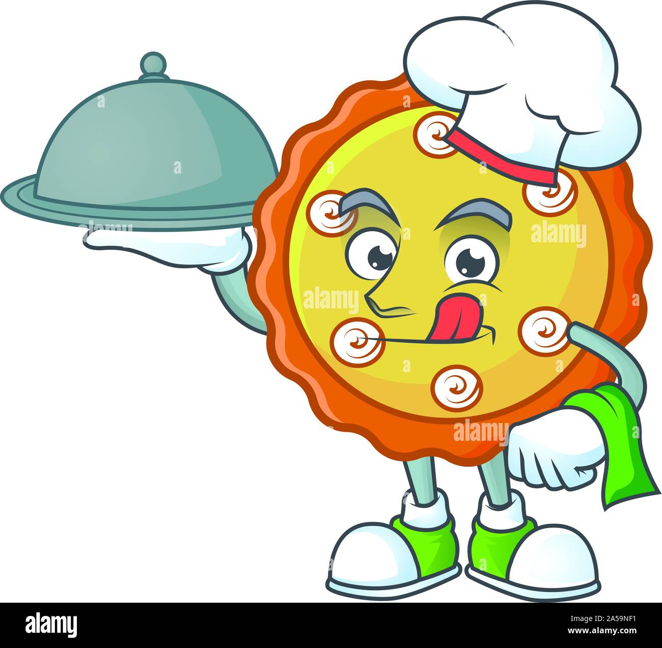 Chef with food cake apple pie cartoon character shape Stock Vector ...