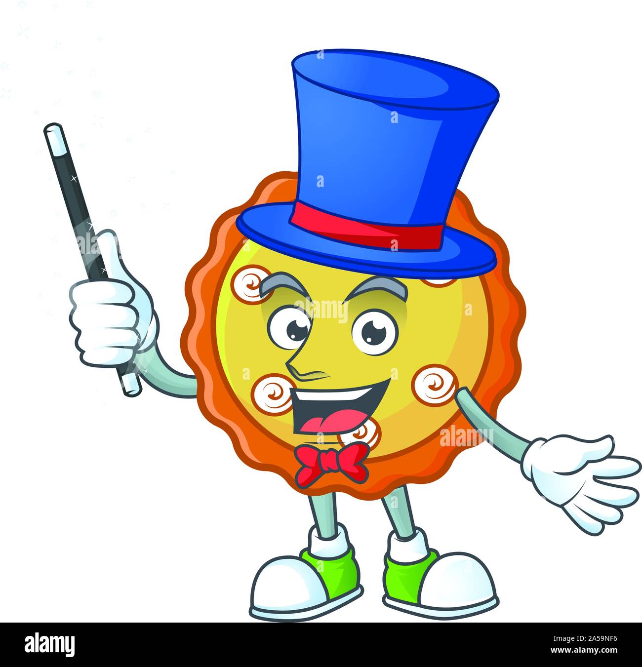 Magician apple pie cartoon character with mascot Stock Vector Image ...