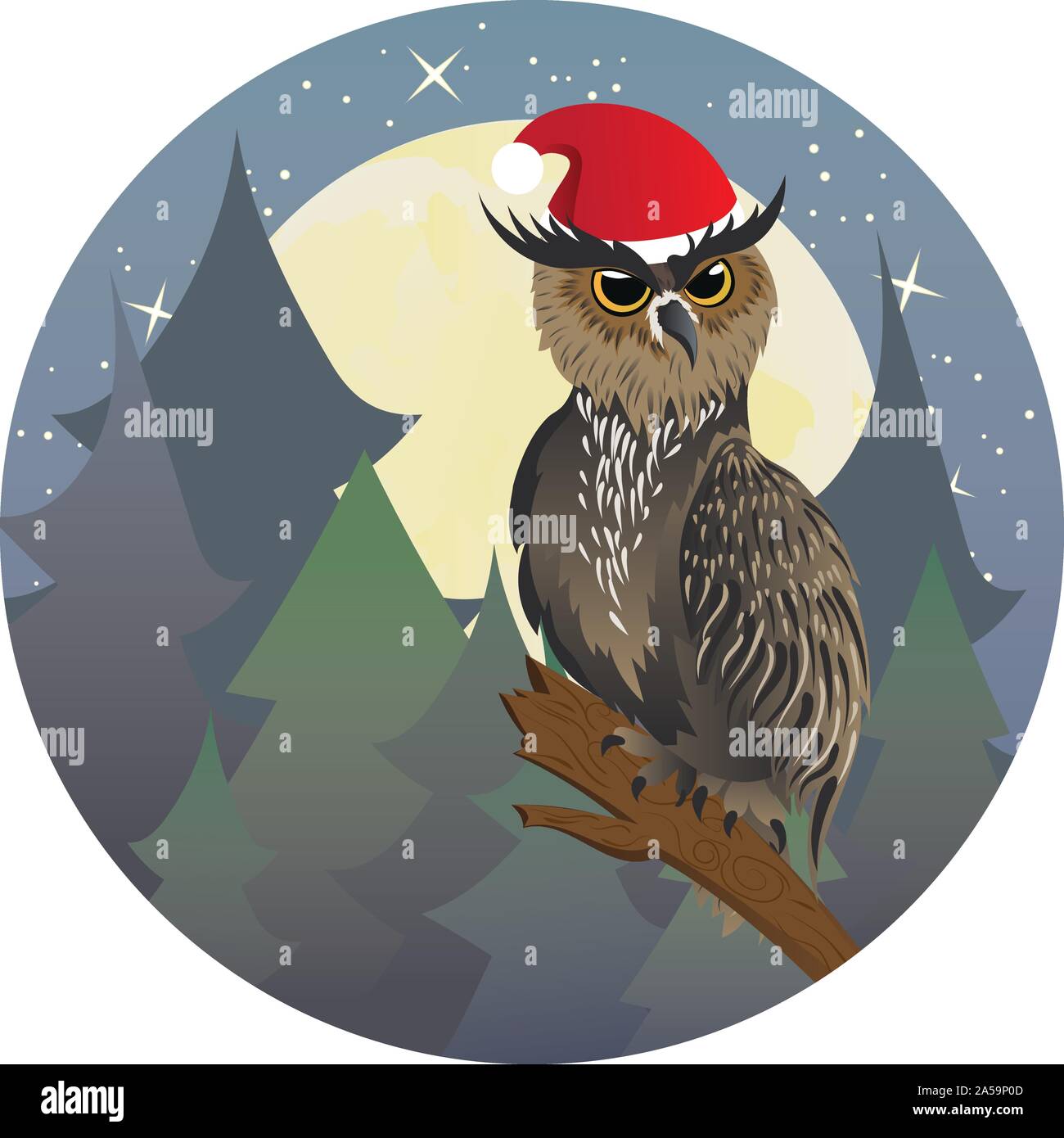 Birds on tree in winter Stock Vector Images - Alamy