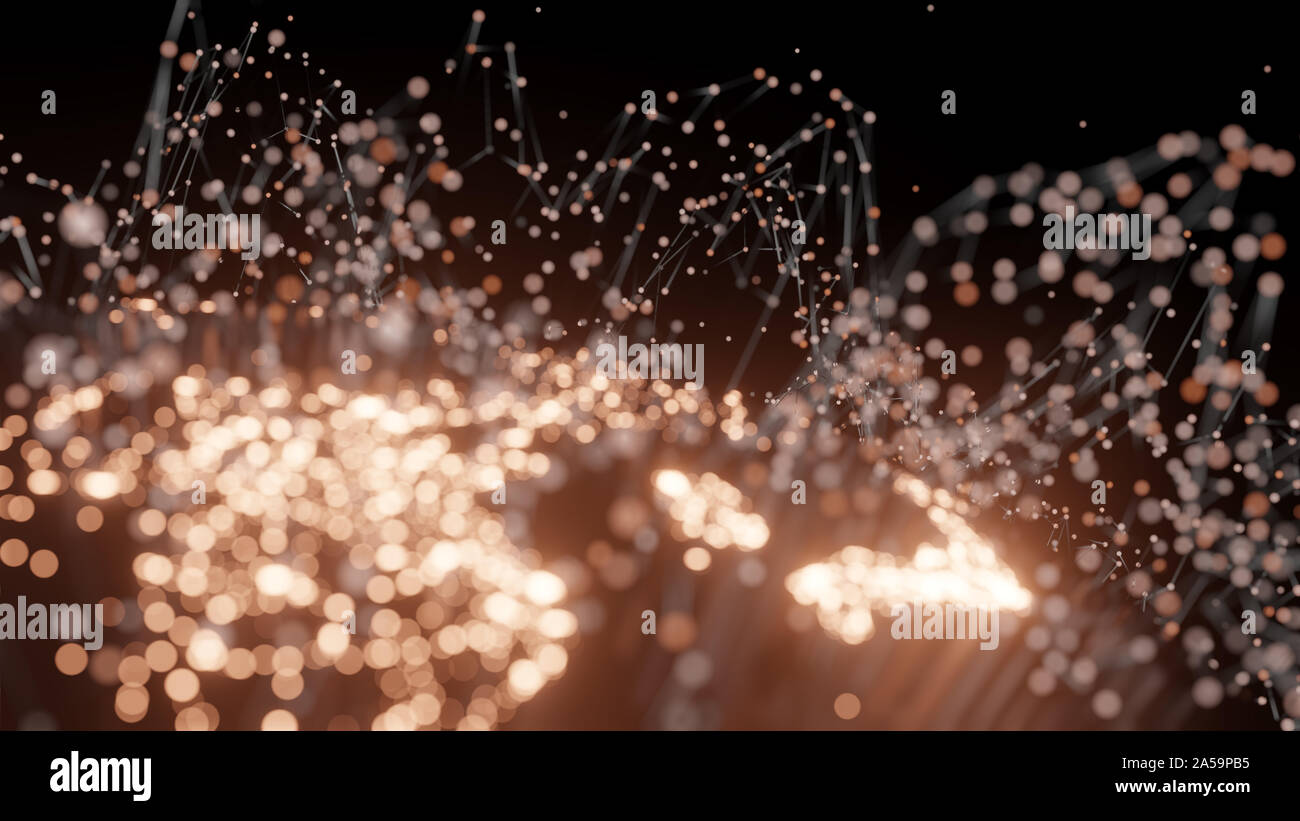 Abstract globe with particles and plexus structure. Glows and particles ...