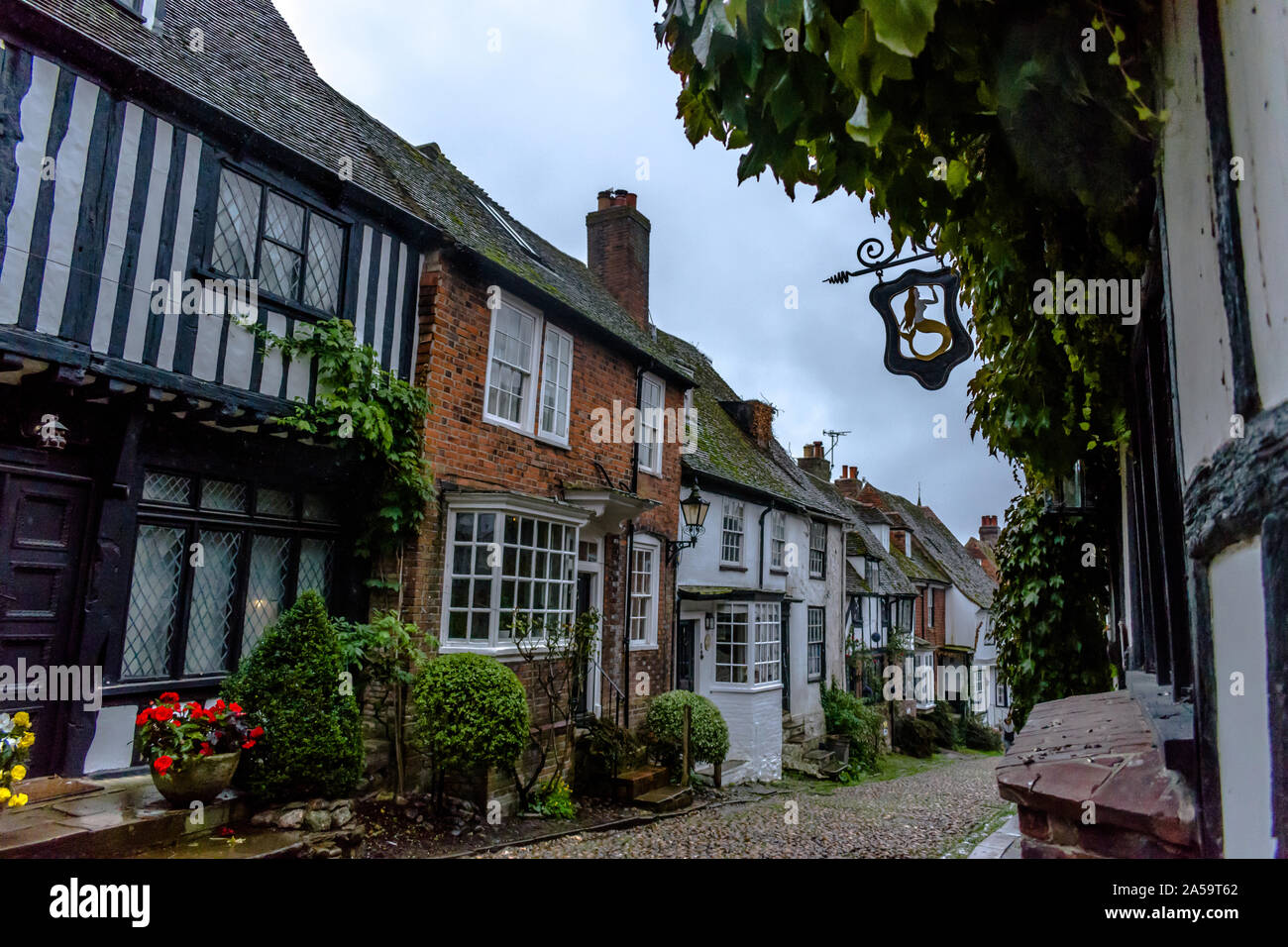 Mermaid Street in Rye, East Sussex County Stock Photo - Alamy