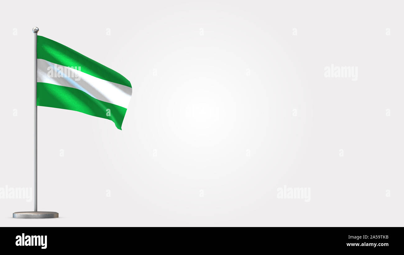 Los Rios Ecuador 3D waving flag illustration on Flagpole. Perfect for ...