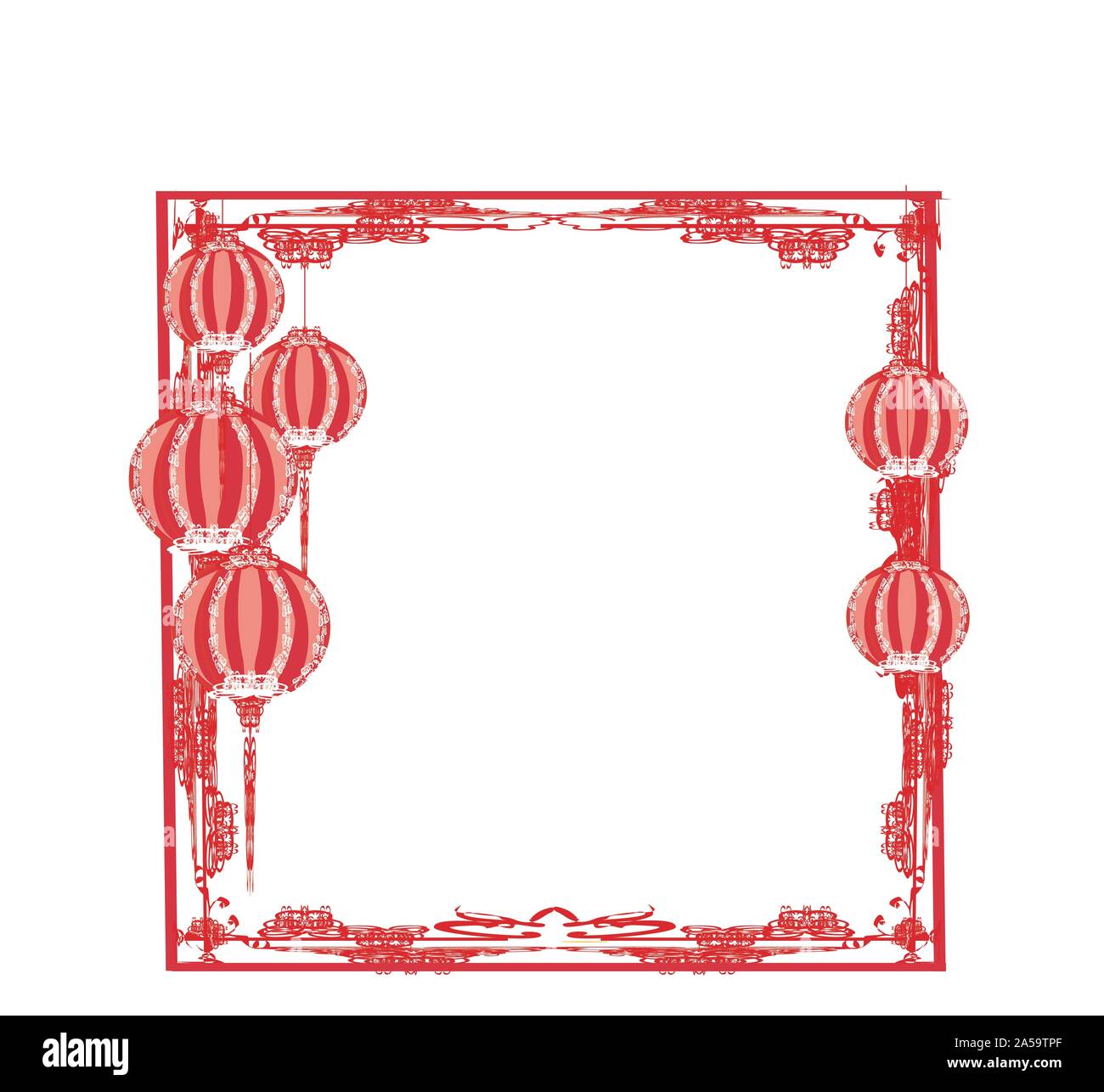 Chinese New Year with lanterns - frame Stock Vector Image & Art - Alamy