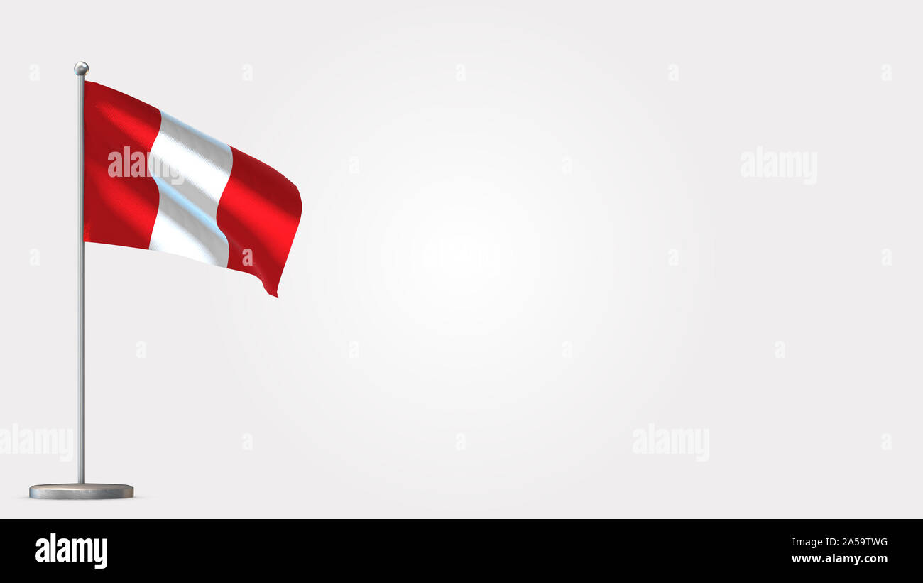 Peru 3D waving flag illustration on Flagpole. Perfect for background ...