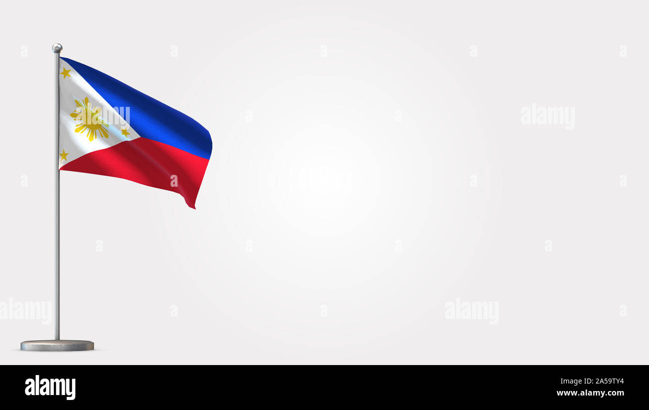 Philippines 3D waving flag illustration on Flagpole. Perfect for ...