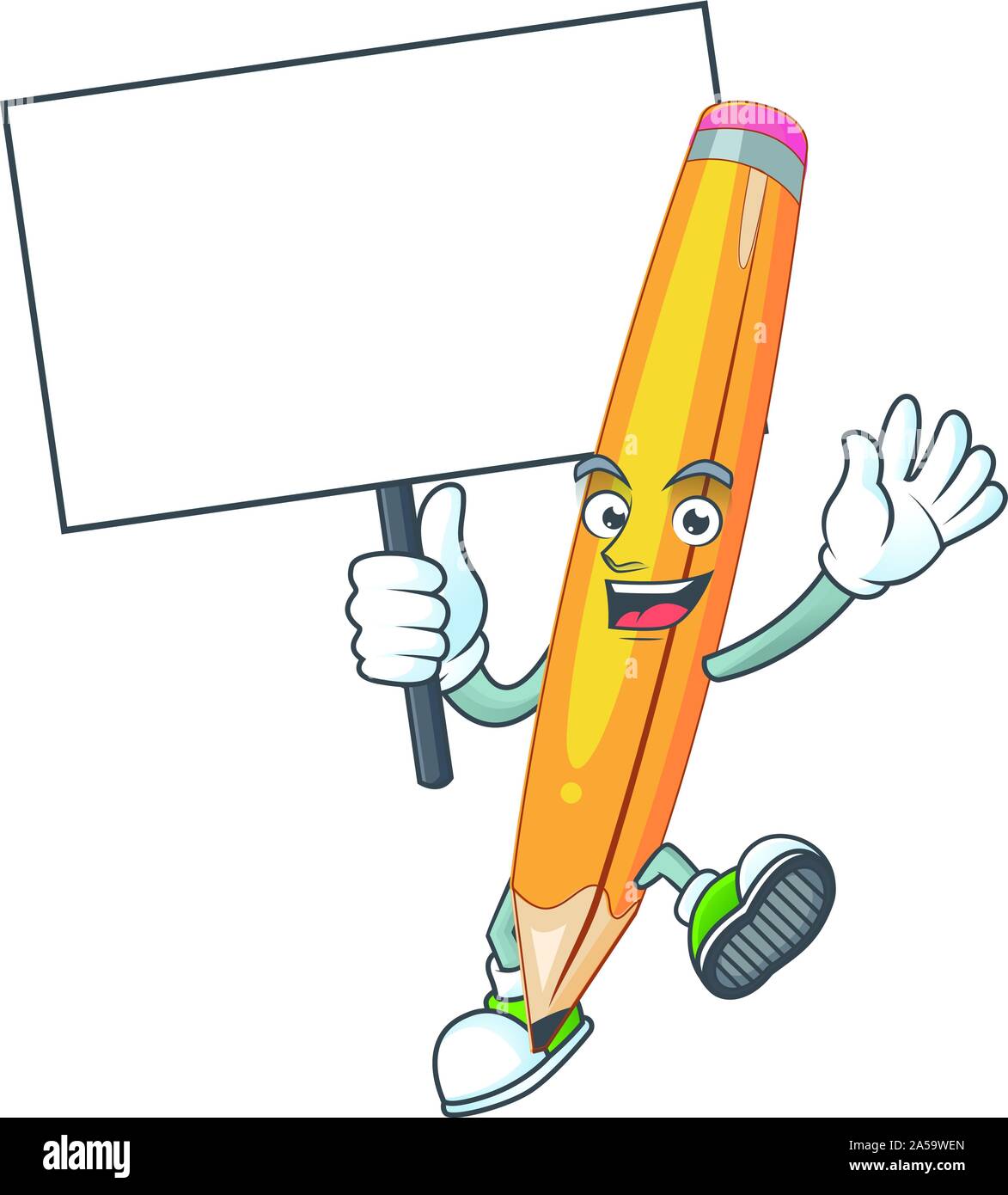 Bring board cartoon pencil in the cute character Stock Vector Image ...