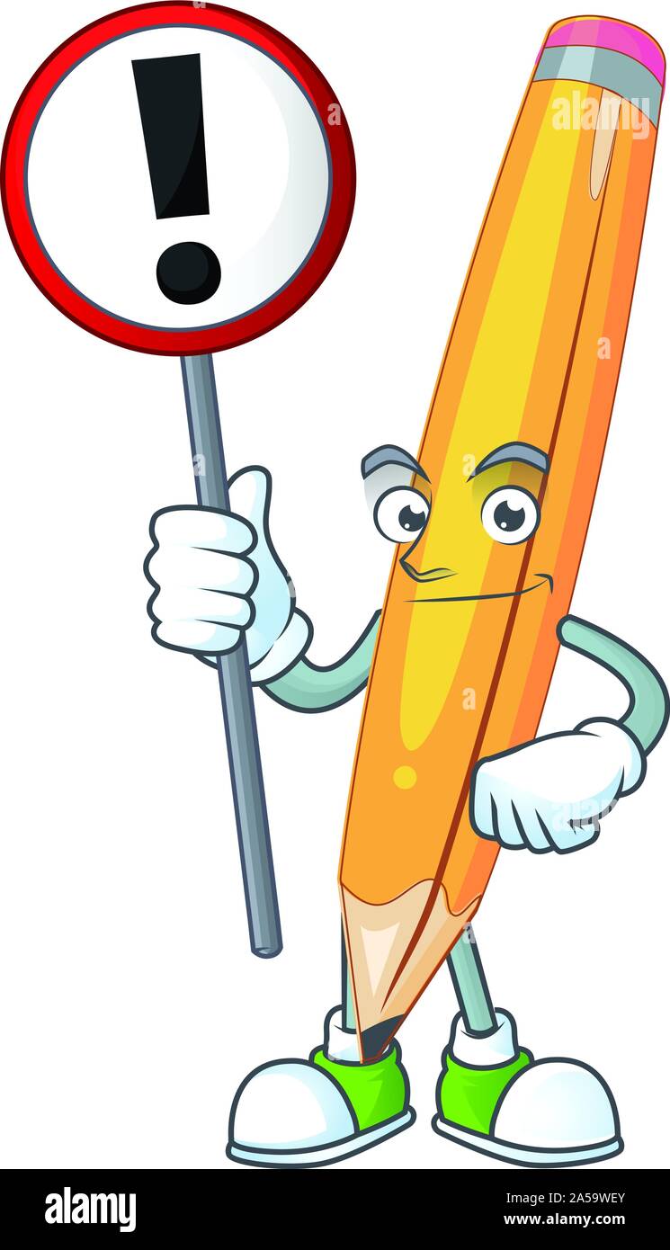 With sign cartoon pencil in the cute character Stock Vector Image & Art ...