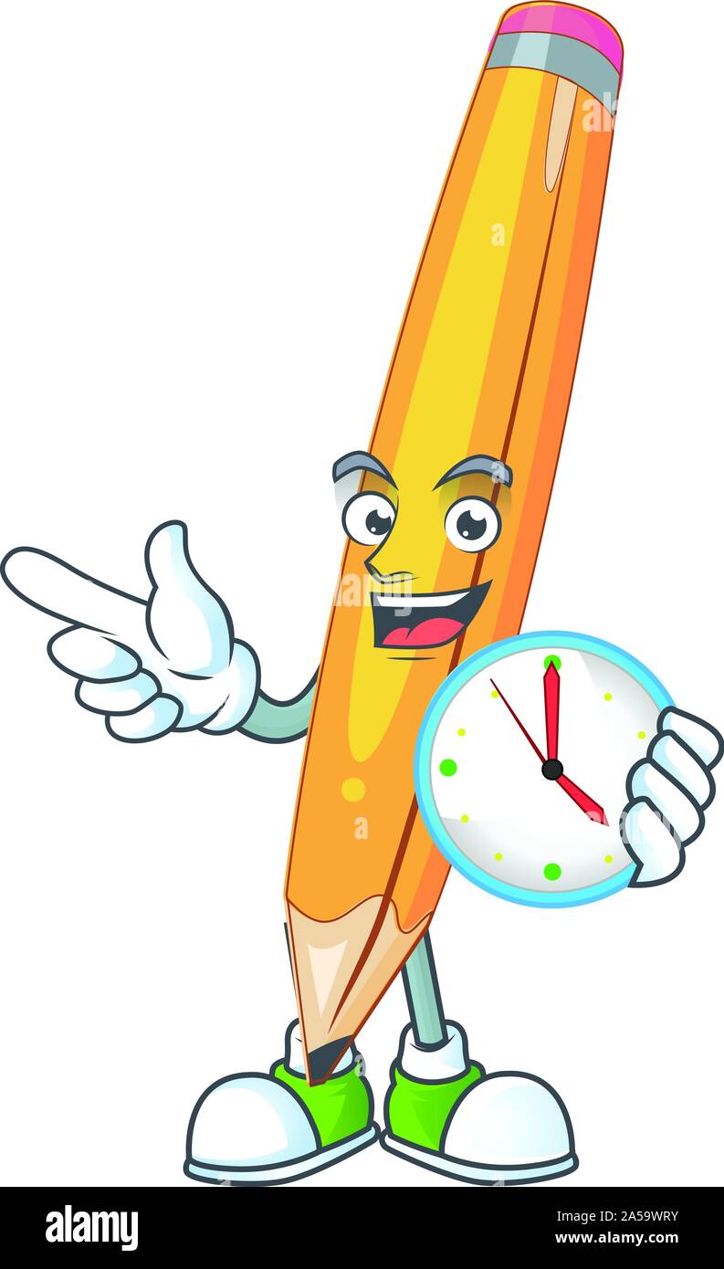 Student pencil clock character hi-res stock photography and images - Alamy